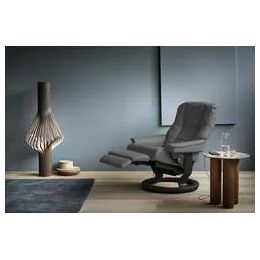 Relaxsessel stressless "Mayfair" Sessel Gr. Leder BATICK, PowerTM Leg & Back-ohne Akku-Classic Base Schwarz, 1098461850, B/H/T: 88cm x 102cm x 76cm, grau (grey batick) elektrisch verstellbar, optional 2-motorisch, Größe M & L