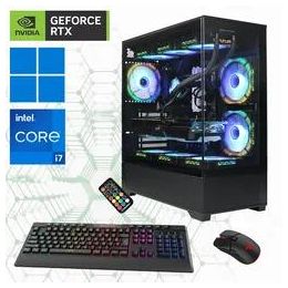 Hyrican GAMEMAX Gaming-PC "Vista AB 7208" Computer DDR5, PCIe SSD Gen4, Windows 11 Gr. Microsoft Windows 11 Home (64 Bit), 32 GB RAM 2000 GB SSD, schwarz