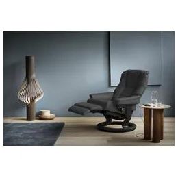 Relaxsessel stressless "Mayfair" Sessel Gr. Microfaser DINAMICA, PowerTM Leg & Back-ohne Akku-Classic Base Schwarz, 1098461850, B/H/T: 79cm x 101cm x 77cm, grau (charcoal dinamica) elektrisch verstellbar, optional 2-motorisch, Größe M & L