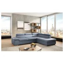 Sit & More Ecksofa SIT & MORE "Valantine L-Form" Sofas Gr. B/H/T: 272cm x 73cm x 226cm, NaturLEDER, Ottomane rechts, ohne Bettfunktion, bunt (greyblue) inkl. Kopf- und Armteilverstellung, wahlweise mit Bettfunktion