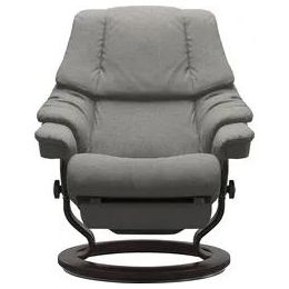 Relaxsessel stressless "Reno" Sessel Gr. ROHLEDER Stoff Q2 FARON, PowerTM Leg & Back-Classic Base Braun, B/H/T: 88cm x 98cm x 77cm, grau (grey q2 faron) elektrisch verstellbar, optional 2-motorisch, Größe M & L