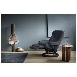 Relaxsessel stressless "Mayfair" Sessel Gr. Leder PALOMA, PowerTM Leg & Back-ohne Akku-Classic Base Schwarz, 1098461850, B/H/T: 79cm x 101cm x 77cm, blau (shadow blue paloma) elektrisch verstellbar, optional 2-motorisch, Größe M & L