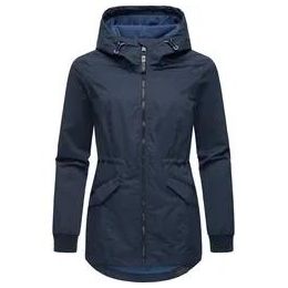 Outdoorjacke Ragwear "Dowey A" Gr. L (40), blau (navy) Damen Jacken Wasser- und winddichte Jacke mit Taillenzugband