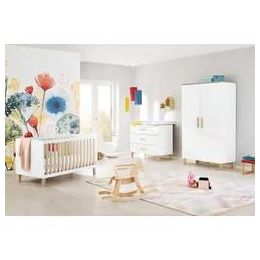 Babyzimmer-Komplettset Pinolino "Lumi" weiß Baby Schlafzimmermöbel-Sets breit; mit Kinderbett, 2-trg. Schrank und Wickelkommode