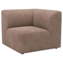 Sofa-Eckelement LeGer Home by Lena Gercke "Floria" Polsterelemente Gr. Bouclé recycelt, Arm rechts, braun (light brown) modulares Sofa, in trendigen Farben, mit Komfortschaum-Polsterung