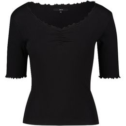 Zero T-Shirt, Rippstruktur, für Damen, schwarz, 42