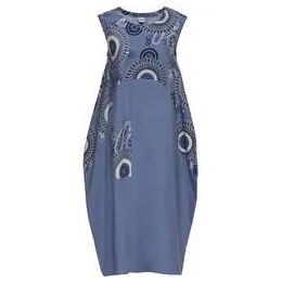 DW-Shop Leinen-Mix-Kleid, Druck blau, 40