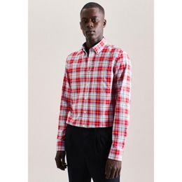 Seidensticker Businesshemd »Shaped« Shaped Langarm Button-Down-Kragen Karo rot XL (43) - XL (43) XL (43) XL (43) Passform: Shaped