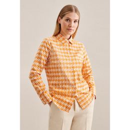Seidensticker Hemdbluse &raquo;Schwarze Rose&laquo; Langarm Kragen Geometrische Muster orange 4XL (48) 4XL (48) Passform: Regular