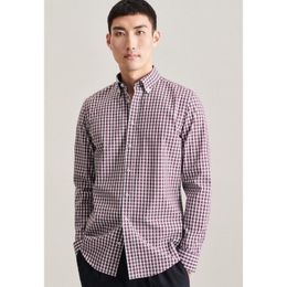 Seidensticker Businesshemd »Shaped« Shaped Langarm Button-Down-Kragen Karo dunkelrot M40 - normale Ärmellängen normale Ärmellängen M40 Passform:...