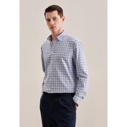 Seidensticker Businesshemd »Comfort« Comfort Langarm Button-Down-Kragen Karo blau XXL46 - normale Ärmellängen normale Ärmellängen XXL46 Passform:...