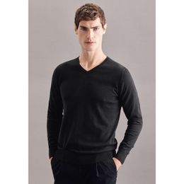 Seidensticker Strickpullover &raquo;Schwarze Rose&laquo; Langarm V-Neck Uni black L L Passform: Regular
