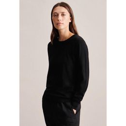 Seidensticker Strickpullover »Schwarze Rose« Rundhals Uni black L L Passform: Regular