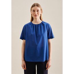 Seidensticker Shirtbluse »Schwarze Rose« Kurzarm Rundhals Uni blau S(36) S(36) Passform: Regular