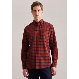Seidensticker Businesshemd »Schwarze Rose« Regular Langarm Button-Down-Kragen Karo orange S37-38 - normale Ärmellängen normale Ärmellängen S37-38...