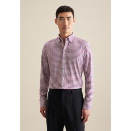 Seidensticker Businesshemd &raquo;Shaped&laquo; Shaped Langarm Button-Down-Kragen Karo pink XXL (46) - normale &Auml;rmell&auml;ngen normale &Auml;rmell&auml;ngen XXL (46)...