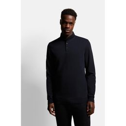Bugatti Langarm-Poloshirt mit Stehkragen navy XL XL Baumwoll-Mix