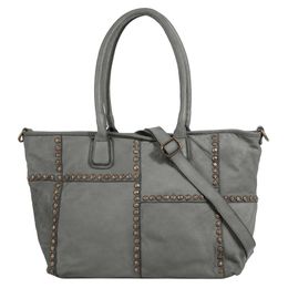 Samantha Look Shopper echt Leder, Made in Italy grau