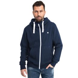 DEPROC Active Kapuzensweatshirt »FinnCMYK II MEN« weiche Fleecejacke mit Kängurutasche navy L (52) L (52) Kapuzensweatjacke für Herren mit...