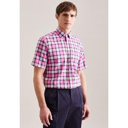 Seidensticker Businesshemd »Regular« Regular Kurzarm Button-Down-Kragen Karo pink XL (43) - normale Ärmellängen normale Ärmellängen XL (43)...