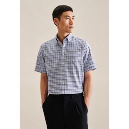 Seidensticker Businesshemd »Comfort« Comfort Kurzarm Button-Down-Kragen Karo blau 5XL53 - normale Ärmellängen normale Ärmellängen 5XL53 Passform:...