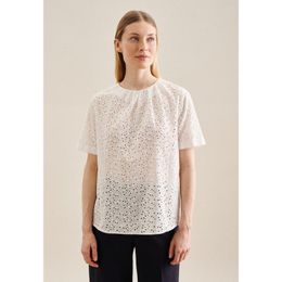 Seidensticker Shirtbluse »Schwarze Rose« Kurzarm Rundhals Stickerei white S(36) S(36) Passform: Regular