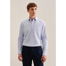 Seidensticker Businesshemd &raquo;Regular&laquo; Regular Langarm Covered-Button-Down-Kragen Druck hellblau XL (43) - normale &Auml;rmell&auml;ngen normale &Auml;rmell&auml;ngen XL...