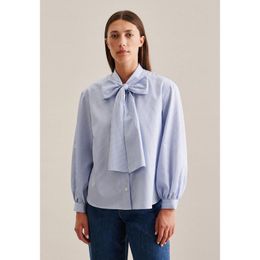 Seidensticker Schluppenbluse &raquo;Schwarze Rose&laquo; Langarm Schluppe Streifen hellblau 3XL (46) 3XL (46) Passform: Regular