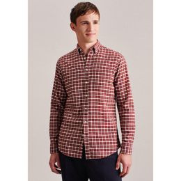 Seidensticker Businesshemd »Schwarze Rose« Regular Langarm Button-Down-Kragen Karo orange 3XL (48( - normale Ärmellängen normale Ärmellängen 3XL...