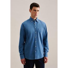 Seidensticker Businesshemd »Schwarze Rose« Regular Langarm Button-Down-Kragen Uni blau XXL (45-46) - normale Ärmellängen normale Ärmellängen XXL...