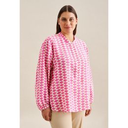 Seidensticker Klassische Bluse »Schwarze Rose« Langarm Kragen Geometrische Muster pink 4XL48 4XL48 Passform: Regular