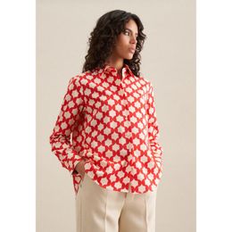 Seidensticker Hemdbluse »Schwarze Rose« Langarm Kragen Geometrische Muster rot M38 M38 Passform: Regular