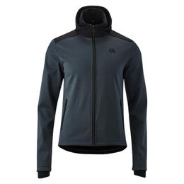 Gonso Radtrikot »Travo« Herren Softshell-Hoodie, Windjacke winddicht und atmungsaktiv anthrazit L L Materialmix aus leichtem G-SHELL und Thermofleece