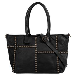 Samantha Look Shopper echt Leder, Made in Italy schwarz