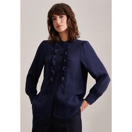 Seidensticker Klassische Bluse &raquo;Schwarze Rose&laquo; Langarm Kragen Uni blau 4XL (48) 4XL (48) Passform: Regular