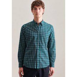 Seidensticker Businesshemd »Schwarze Rose« Regular Langarm Button-Down-Kragen Karo grün M39-40 - normale Ärmellängen normale Ärmellängen M39-40...