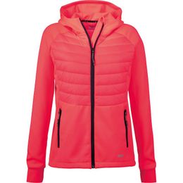 DEPROC Active Strickfleecejacke &raquo;ELMCOURT III WOMEN&laquo; auch in Gro&szlig;en Gr&ouml;&szlig;en erh&auml;ltlich rot 46 (L) 46 (L) Hybridjacke im au&szlig;ergew&ouml;hnlichen Materialmix