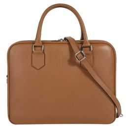 CLUTY Aktentasche echt Leder, Made in Italy cognac