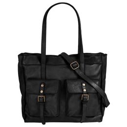 Samantha Look Shopper echt Leder, Made in Italy schwarz