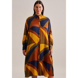 Seidensticker Sommerkleid Langarm Kragen Druck dunkelblau 7XL54 - Normalgr&ouml;&szlig;en Normalgr&ouml;&szlig;en 7XL54 Passform: Regular