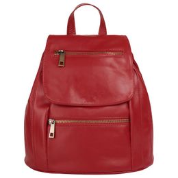 Samantha Look Cityrucksack echt Leder, Made in Italy rot B/H/T: 24 cm x 27 cm x 11 cm B/H/T: 24 cm x 27 cm x 11 cm Länge 27 cm x Breite 24 cm x...