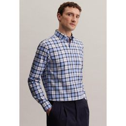 Seidensticker Businesshemd »Regular« Regular Langarm Button-Down-Kragen Karo dunkelblau XL44 - normale Ärmellängen normale Ärmellängen XL44...