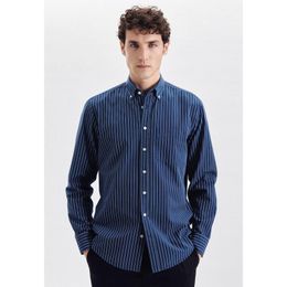 Seidensticker Businesshemd »Schwarze Rose« Regular Langarm Button-Down-Kragen Streifen blau XXXL (47-48) - normale Ärmellängen normale Ärmellängen...