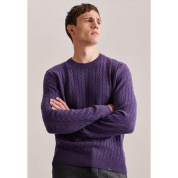 Seidensticker Strickpullover &raquo;Regular&laquo; Langarm Rundhals Zopfmuster lila 3XL 3XL Passform: Regular