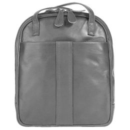 CLUTY Cityrucksack echt Leder schwarz B/H/T: 26 cm x 7 cm B/H/T: 26 cm x 7 cm Höhe 26 cm x Breite 22 cm x Tiefe 7 cm