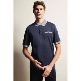 Bugatti Poloshirt mit Kontraststreifen marine 3XL 3XL Baumwoll-Mix