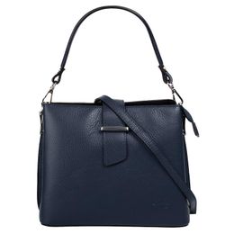 CLUTY Henkeltasche echt Leder, Made in Italy blau