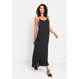 Lascana Maxikleid mit rundem Ausschnitt, luftiges Sommerkleid, Strandkleid schwarz 34 - N-Gr N-Gr 34 Runder Ausschnitt vorne und hinten