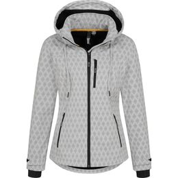 LPO Softshelljacke »SHELBY PEAK III Women« leichte Softshelljacke mit All-Over-Print und abnehmbarer Kapuze weiß 44L 44L Leichte Softshelljacke mit...