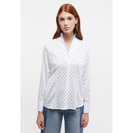 Eterna Hemdbluse &raquo;REGULAR FIT&laquo; wei&szlig;/hellblau 38 38 Edles Satingewebe